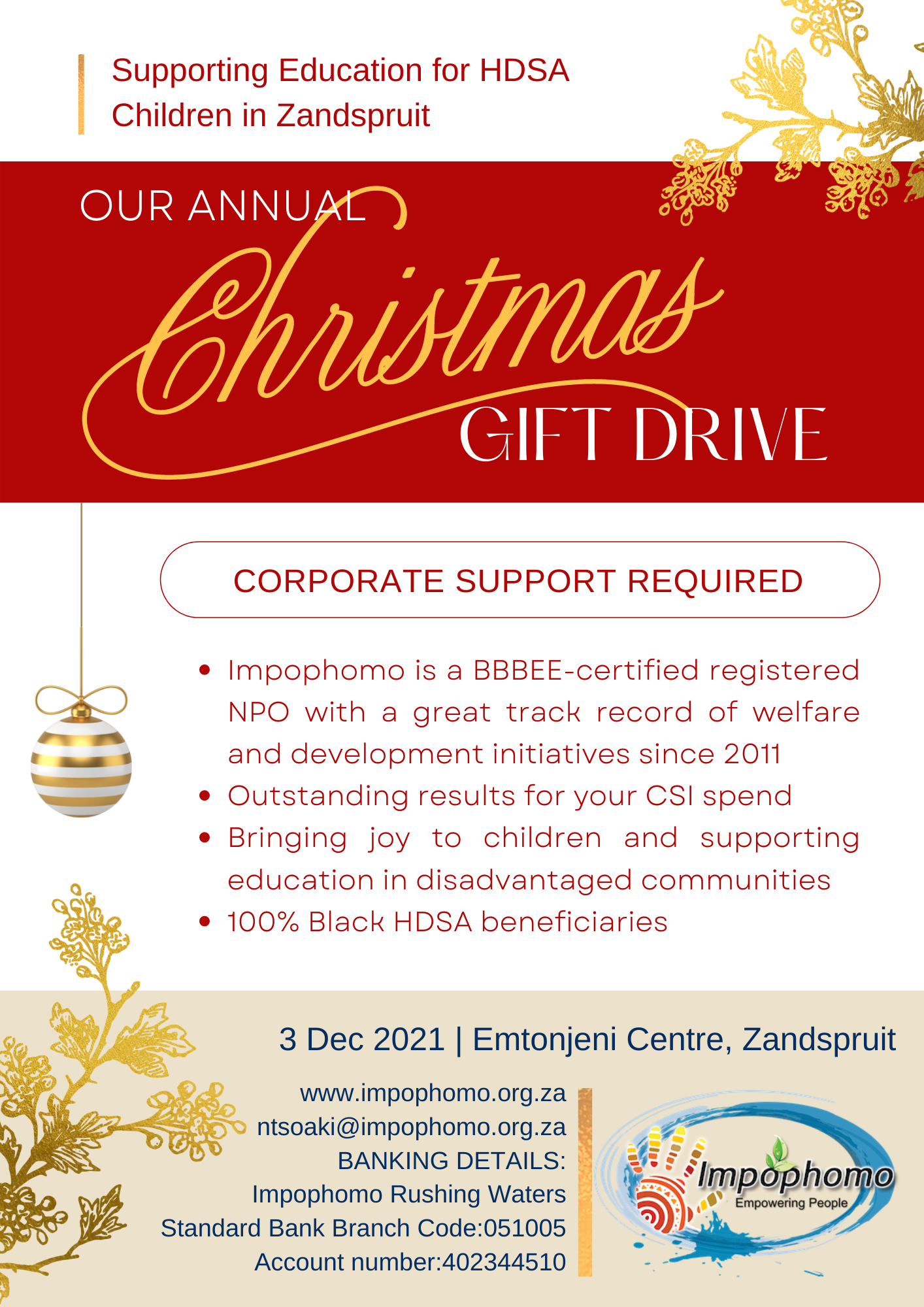 Christmas Gift Drive 2021 - Impophomo Rushing Waters